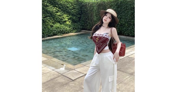 Reisshop-Irregular triangle tube top camisole top